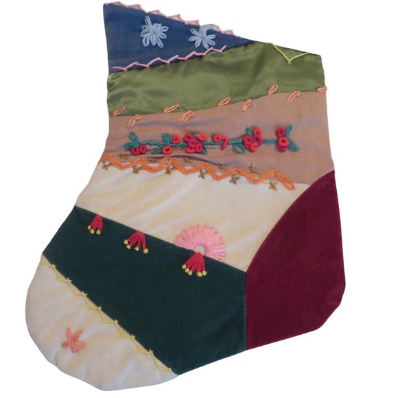 Hand Crafted | Holiday | Vintage Handmade Holiday Stocking Lace ...